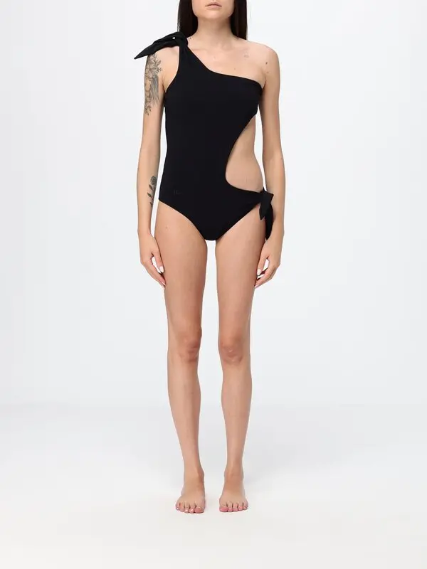 Gucci Asymmetrical One-piece Swimsuit With Tie Detail - Black