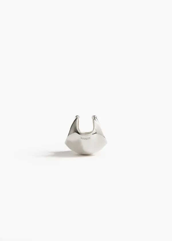 Khaite Lotus Ear Cuff In Palladium-plated Brass - Silver