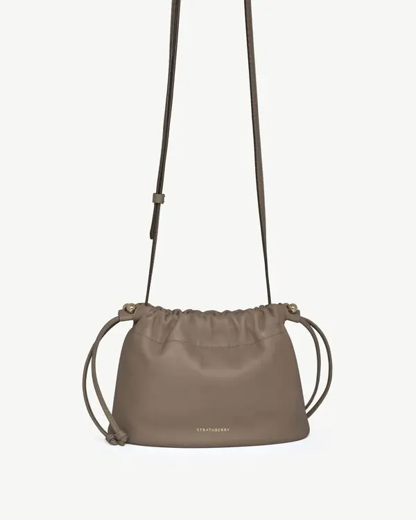 Strathberry Charlotte Drawstring Bucket Bag - Grey