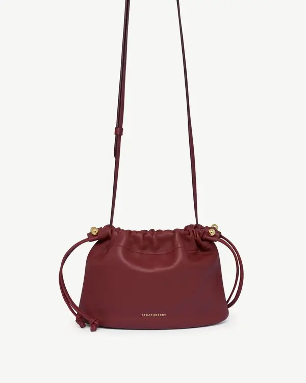 Strathberry Charlotte Drawstring Bucket Bag - Red