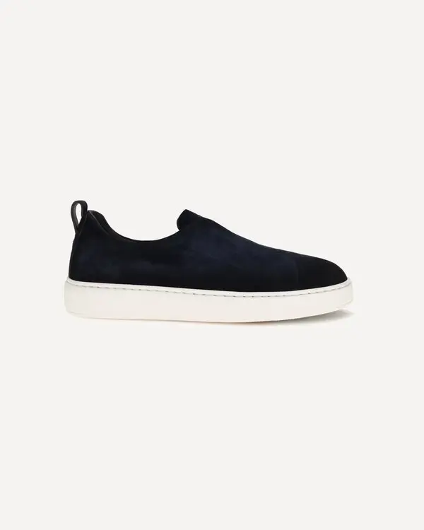 Santoni Suede Slip-on Sneakers - Blue