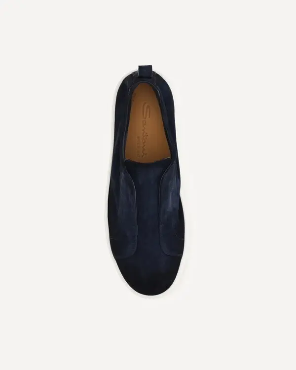 Santoni Suede Slip-on Sneakers - Blue