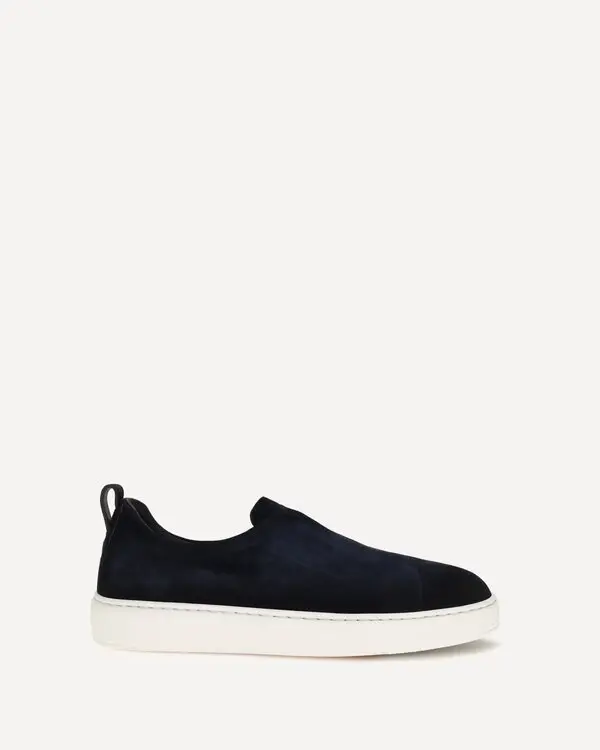 Santoni Suede Slip-on Sneakers - Blue