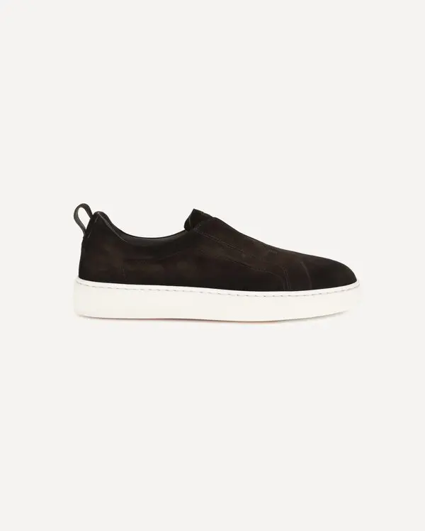 Santoni Suede Slip-on Sneakers - Brown