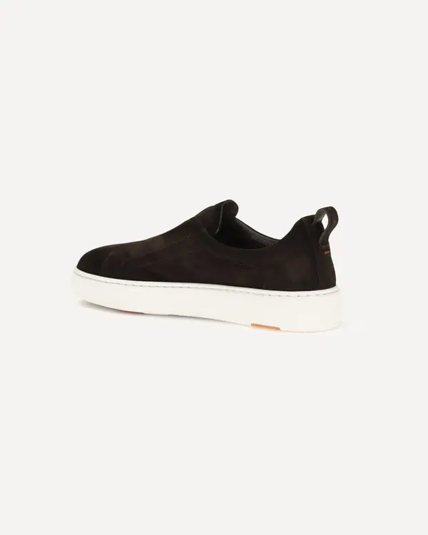 Santoni Suede Slip-on Sneakers - Brown