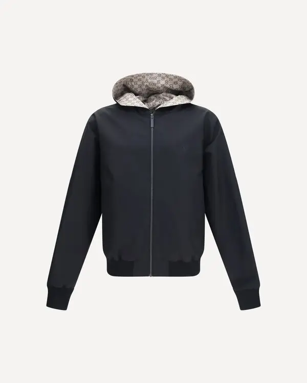 Gucci Reversible Zip Jacket In Cotton - Black