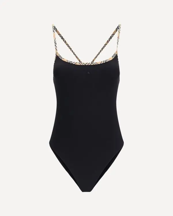 Burberry Check Trim One Piece Swimsuit