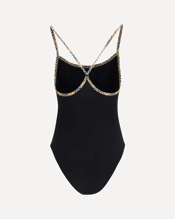 Burberry Check Trim One Piece Swimsuit