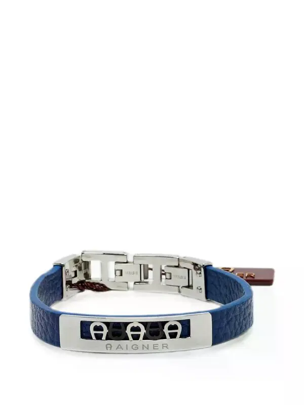 AIGNER Logo-plaque Leather Bracelet