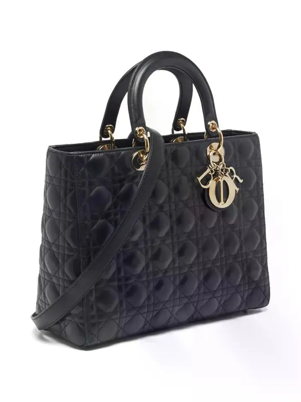 Dior Lady Cannage Tote Bag - Black