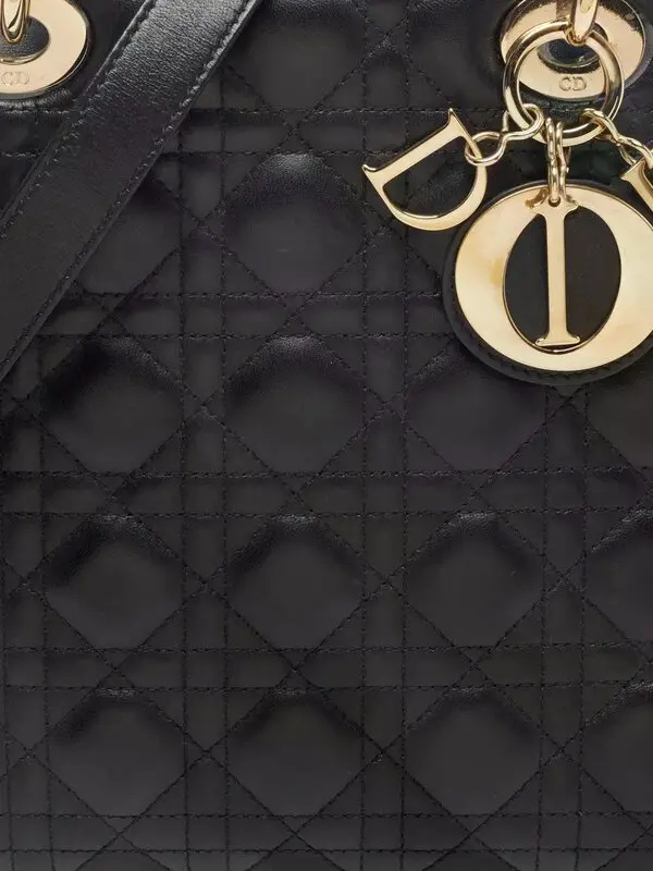 Dior Lady Cannage Tote Bag - Black