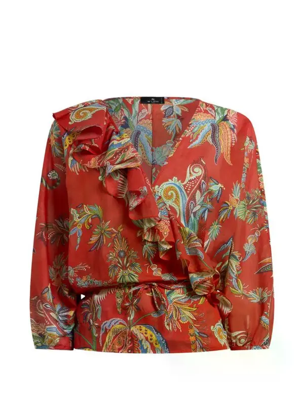 Etro Paisley-print Ruffled Blouse