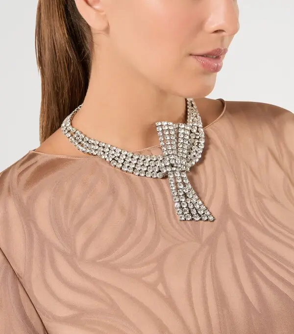 Marina Rinaldi Crystal Choker With Sculptural Embellishment