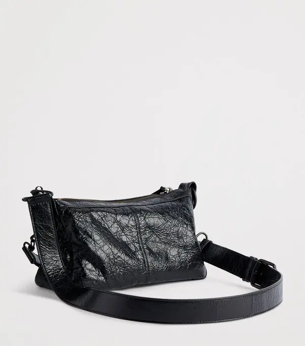 Balenciaga Mini Lambskin Le City Moto Shoulder Bag - Black