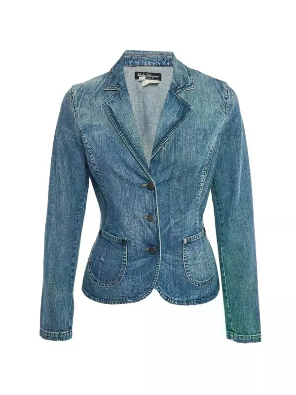 FERRAGAMO Slim-fit Denim Jacket With Notch Lapels