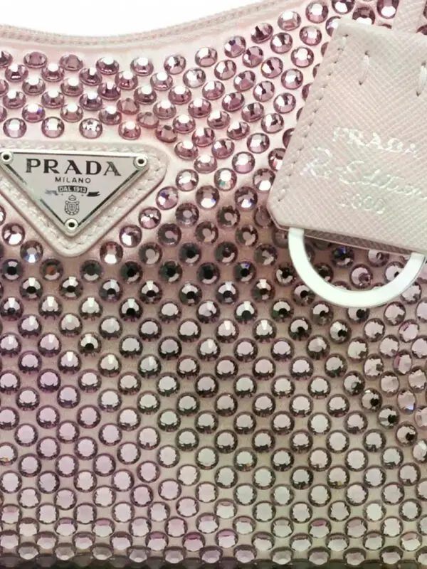 Prada Re-edition 2000 Crystal-embellished Shoulder Bag