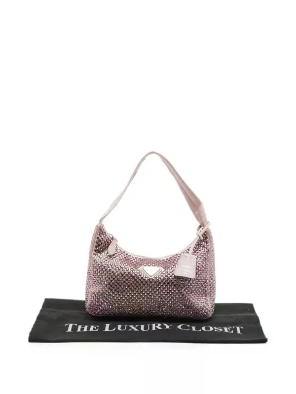 Prada Re-edition 2000 Crystal-embellished Shoulder Bag