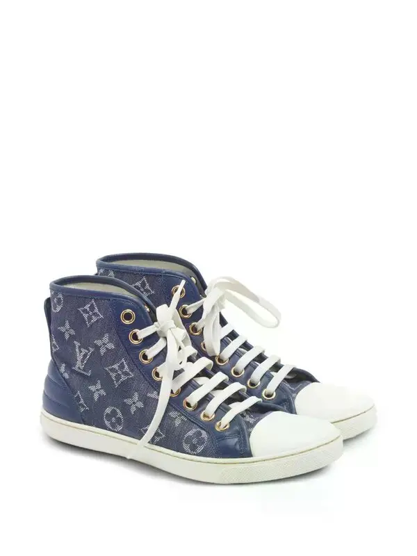 LOUIS VUITTON Monogram Leather High-top Sneakers