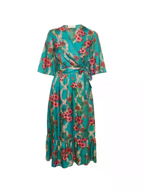 Sandro Floral-print Wrap Midi Dress