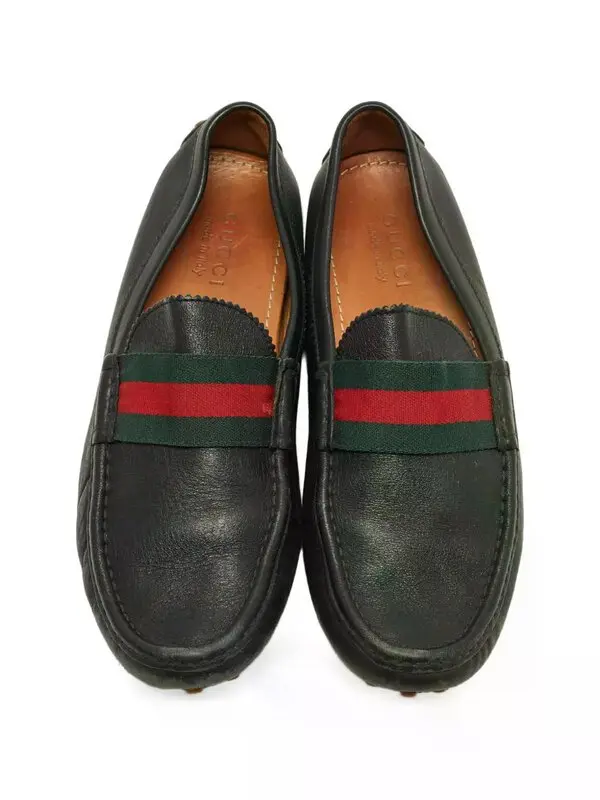 Gucci Web Stripe Driver Loafers