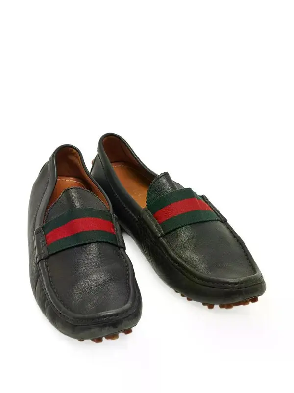 Gucci Web Stripe Driver Loafers
