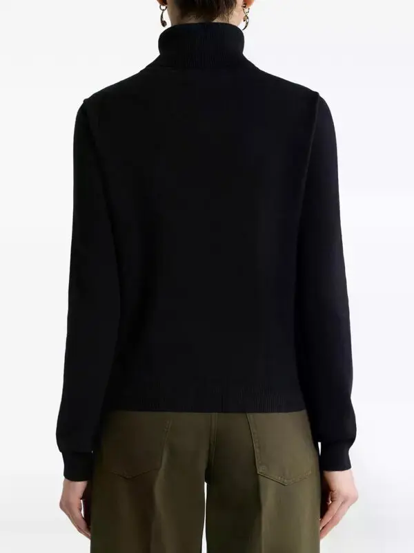 Etro Wool-blend Turtleneck Sweater With Placed Animal And Paisley Print
