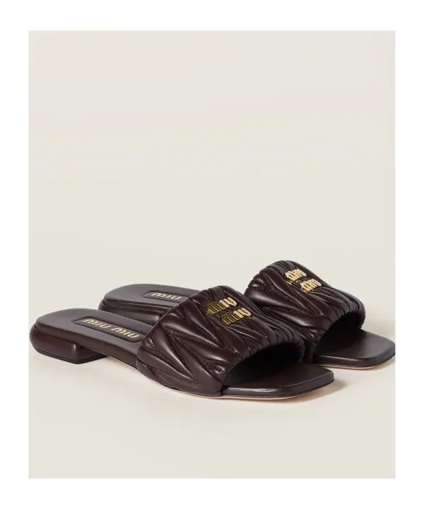 Miu Miu Matelassé Nappa Leather Slides