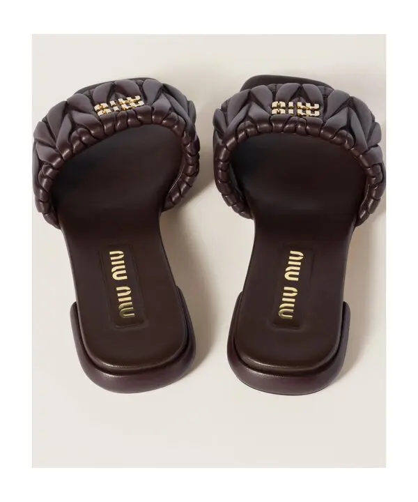 Miu Miu Matelassé Nappa Leather Slides