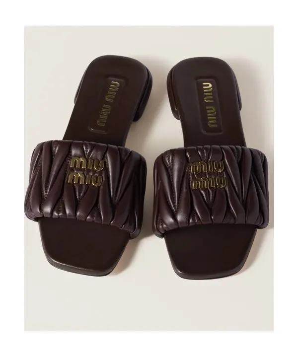 Miu Miu Matelassé Nappa Leather Slides