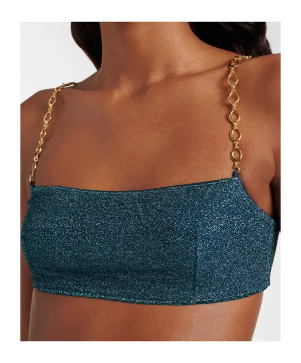 Oseree Lumière O Chain Lamé Bikini