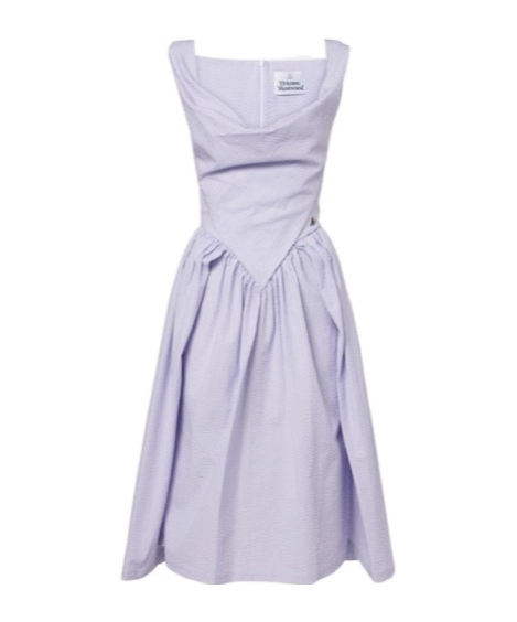 VIVIENNE WESTWOOD Sunday Cotton Seersucker Midi Dress - Blue