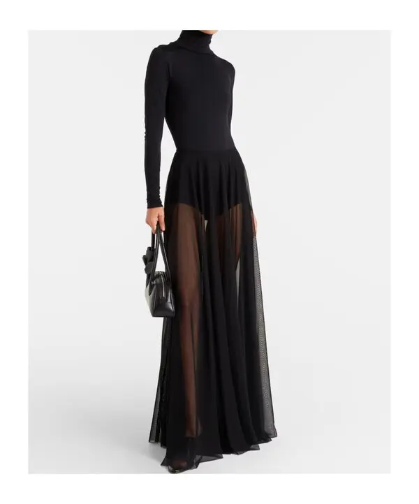 Norma Kamali Semi-sheer Maxi Skirt