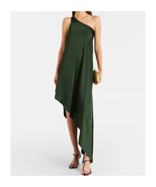 Norma Kamali Asymmetrical One-shoulder Satin Dress