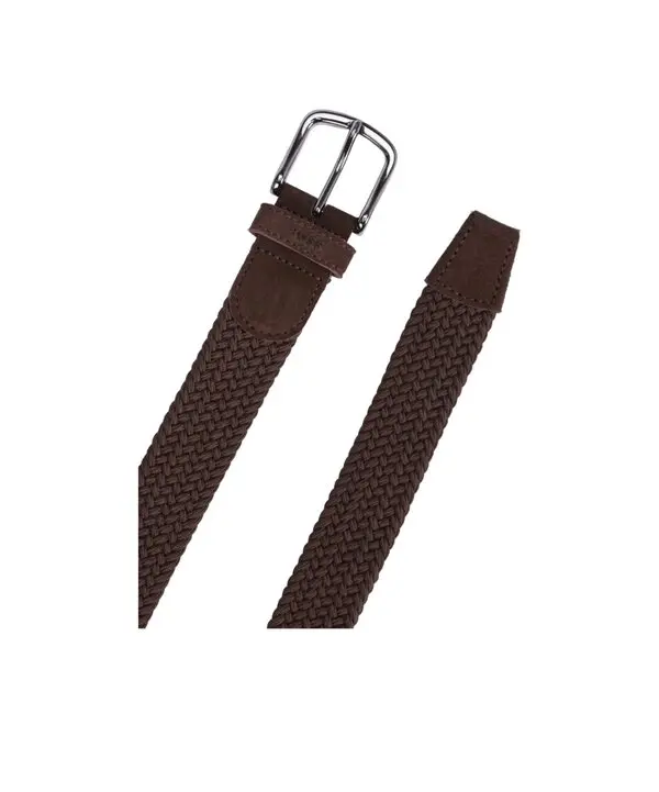 Hugo Boss Woven Belt With Leather Trims