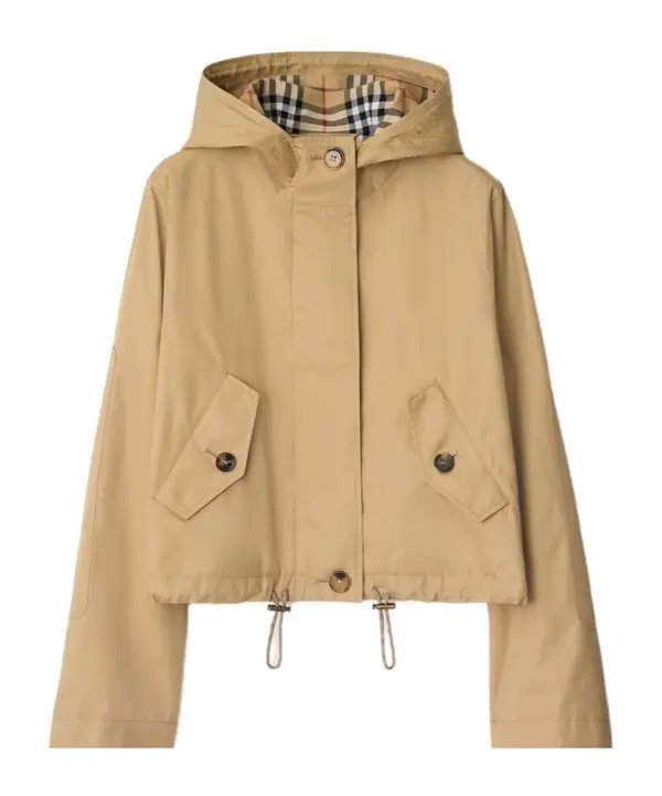 Burberry Hooded Short Gabardine Parka