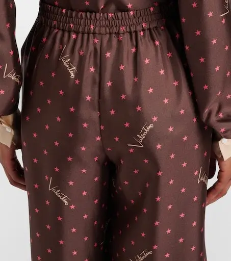 Valentino Garavani Printed Silk Twill Palazzo Pants
