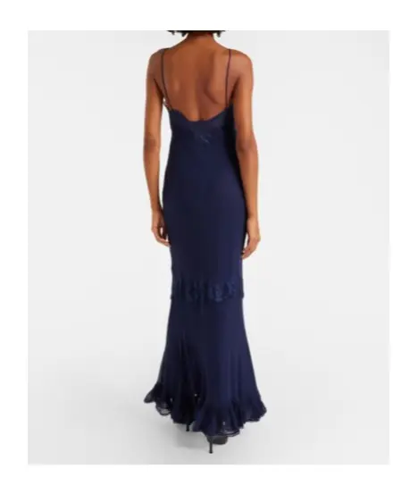SELF-PORTRAIT Lace-trimmed Georgette Gown