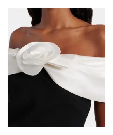 SELF-PORTRAIT Floral-appliqué Off-shoulder Minidress