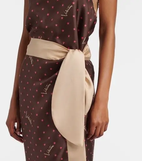 Valentino Garavani Printed Silk Twill Wrap Skirt
