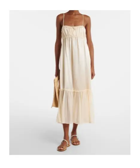 Ulla Johnson Marielle Ruched Silk Midi Dress