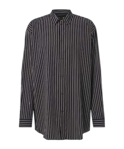 Balenciaga Flowing Striped Poplin Shirt - Black