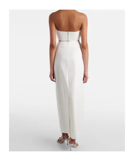 ADRIANA DEGREAS Embellished Cotton-blend Bandeau Top