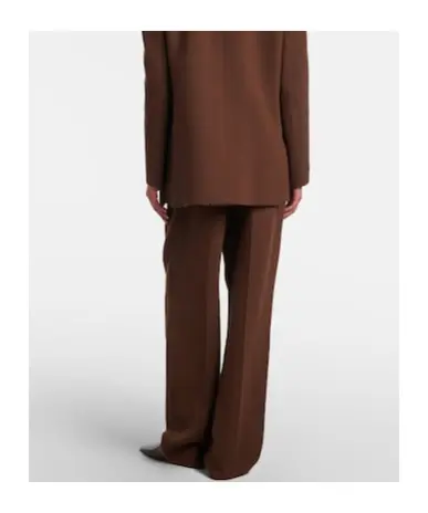 BLAZÉ MILANO High-rise Virgin Wool Crêpe Wide-leg Pants