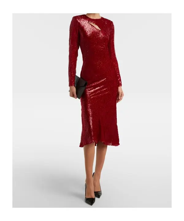 SELF-PORTRAIT Fil Coupé Cutout Maxi Dress