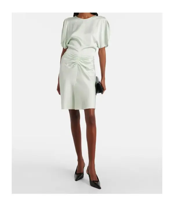 Victoria Beckham Gathered Satin Minidress