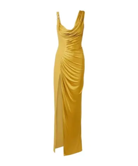Versace Medusa '95 Draped Jersey Gown - Brown