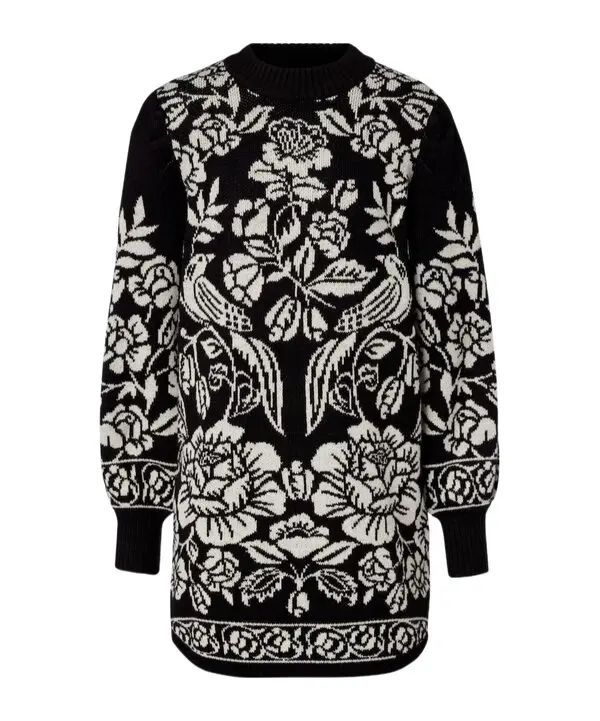 Farm Rio Cashew And Birds Minidress - Black