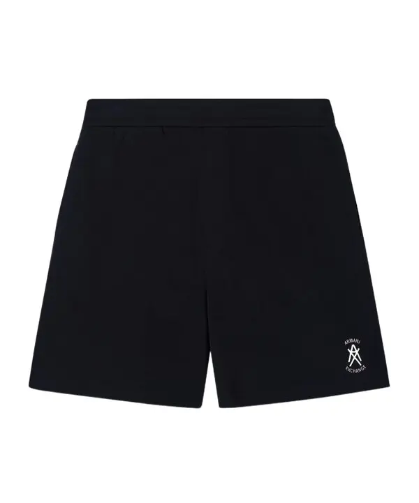 Armani Exchange Elasticated Waist Shorts With Logo - Black