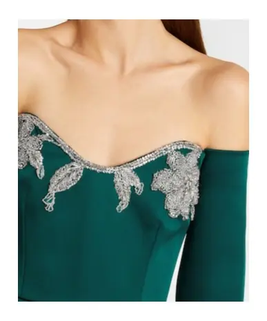 Rebecca Vallance Ellerie Embellished Off-shoulder Gown - Black