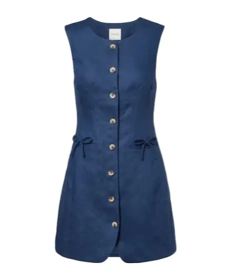 Posse Sabine Linen Mini Dress - Blue